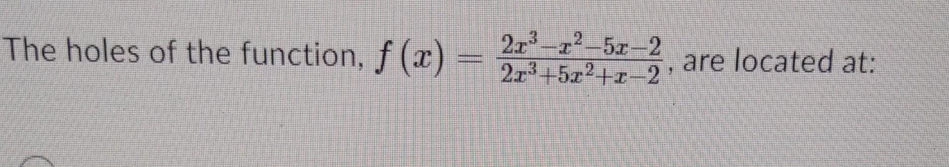 Solved The holes of the function, | Chegg.com