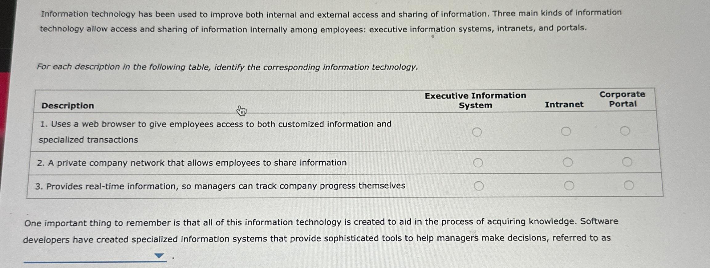 Solved Information technology has been used to improve both | Chegg.com