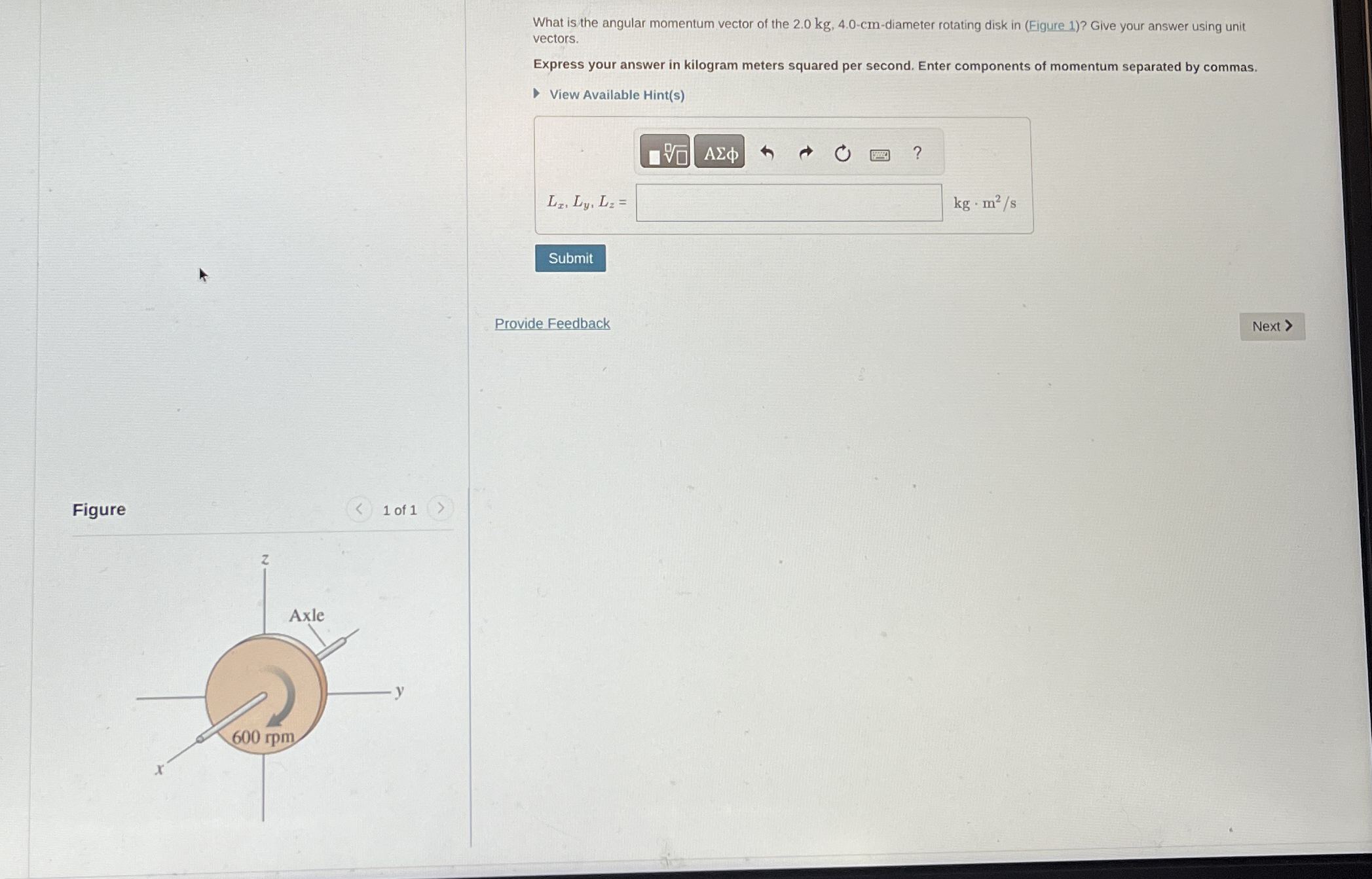 Solved What is the angular momentum vector of the | Chegg.com