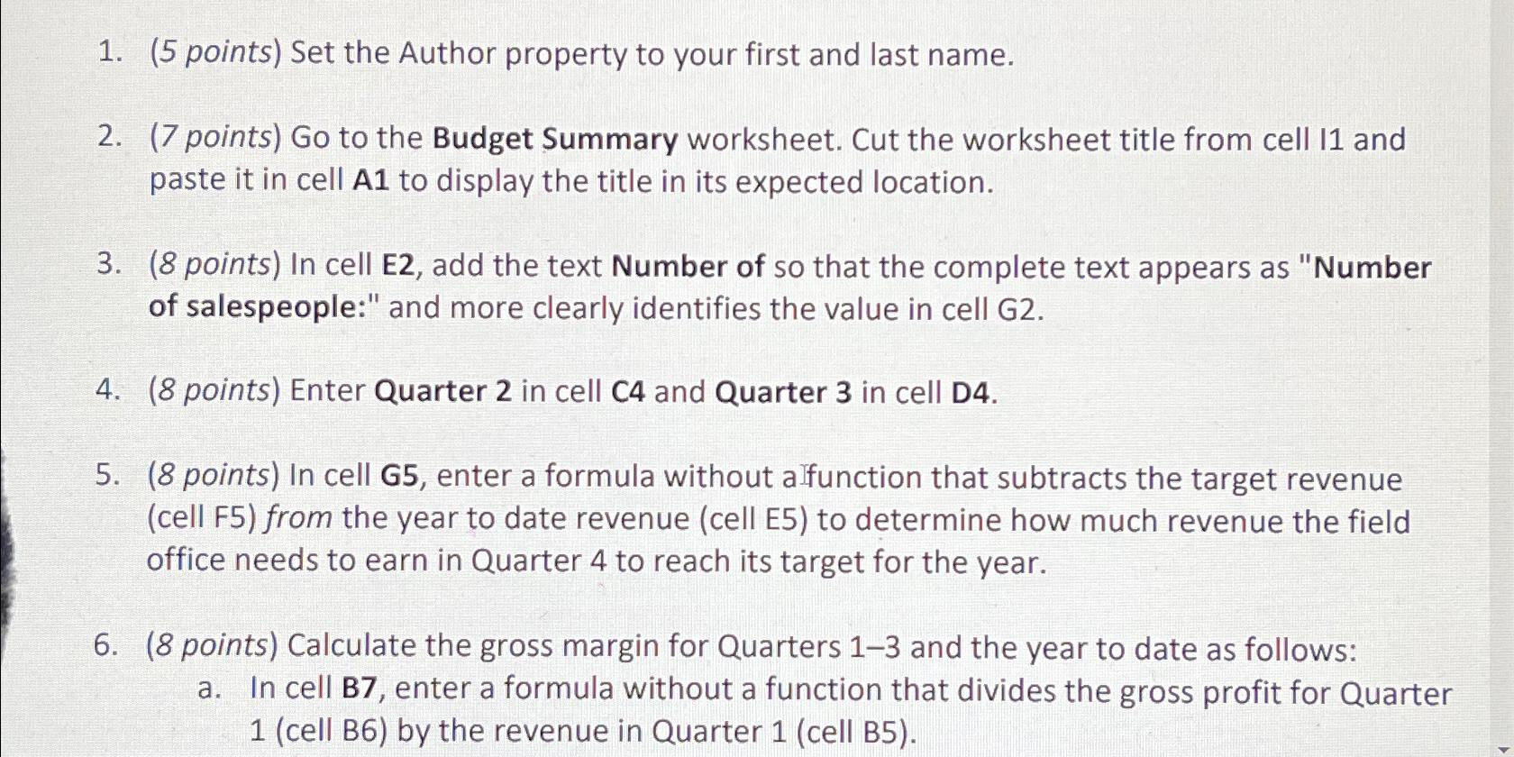 Solved (5 ﻿points) ﻿Set the Author property to your first | Chegg.com