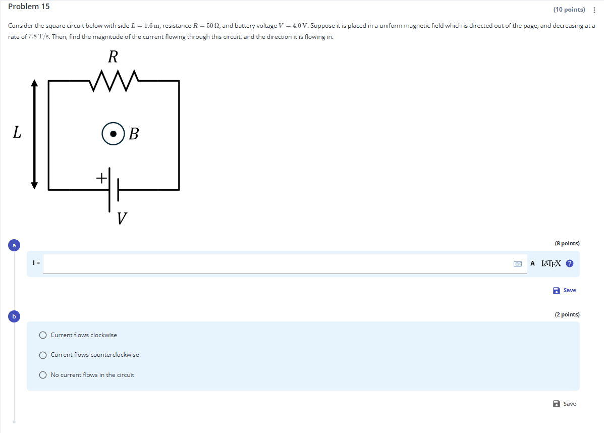 Solved Problem 15Consider the square circuit below with side | Chegg.com