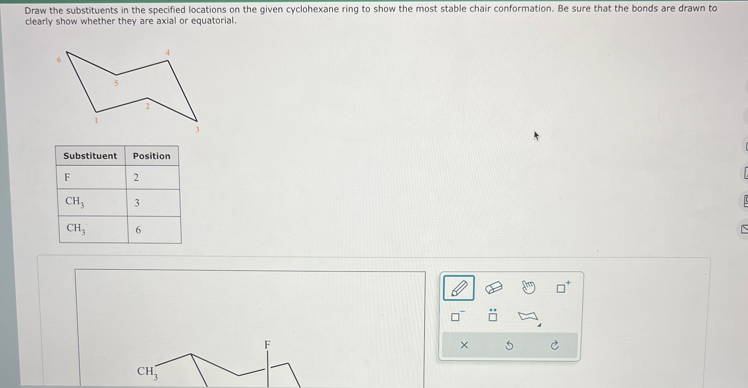 Solved Draw the substituents in the specified locations on | Chegg.com
