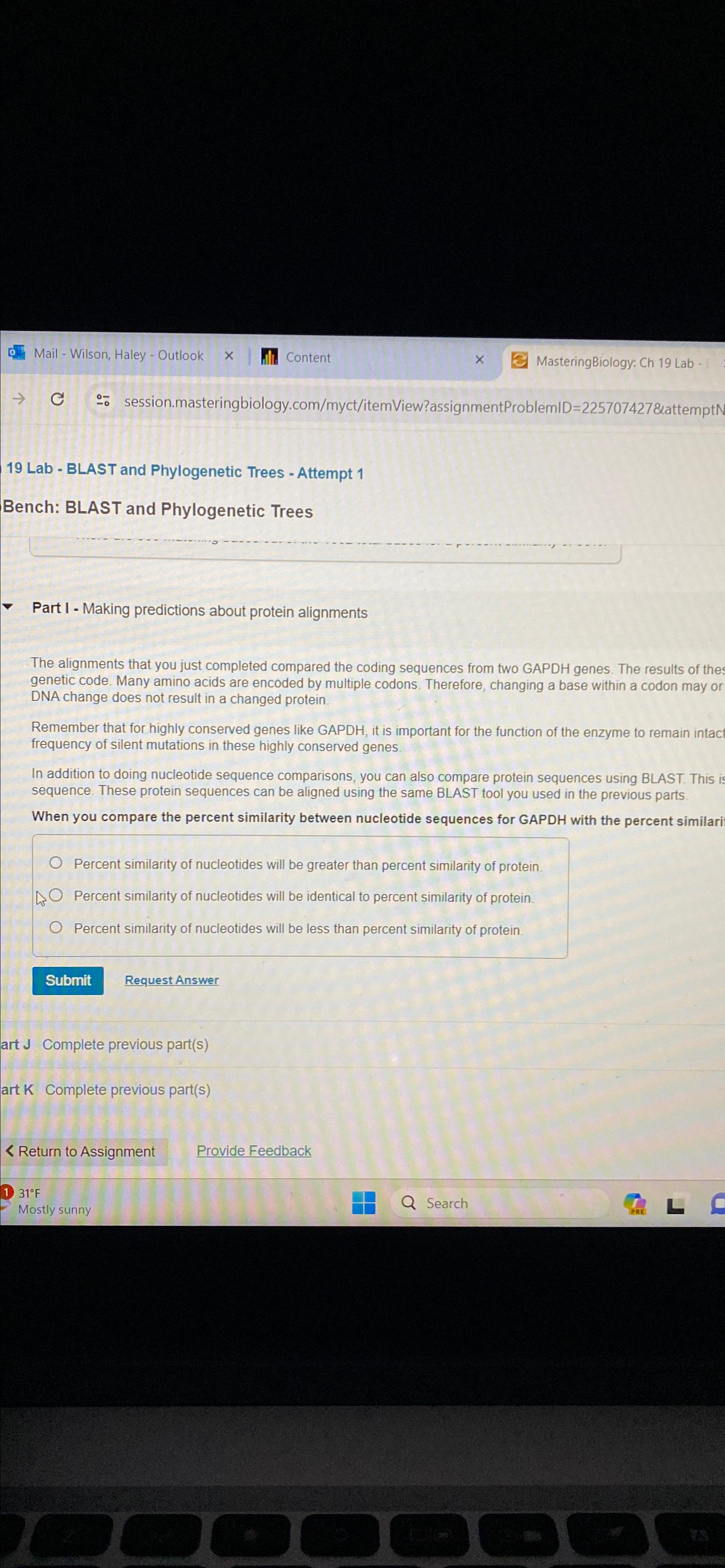 Solved 19 ﻿Lab - ﻿BLAST and Phylogenetic Trees - ﻿Attempt | Chegg.com