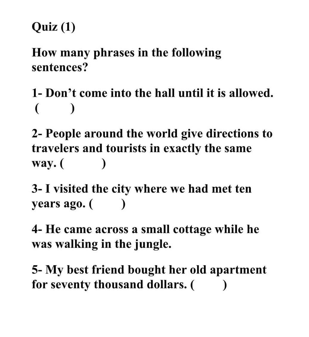 How many phrases in the following sentences? 1- Don't | Chegg.com