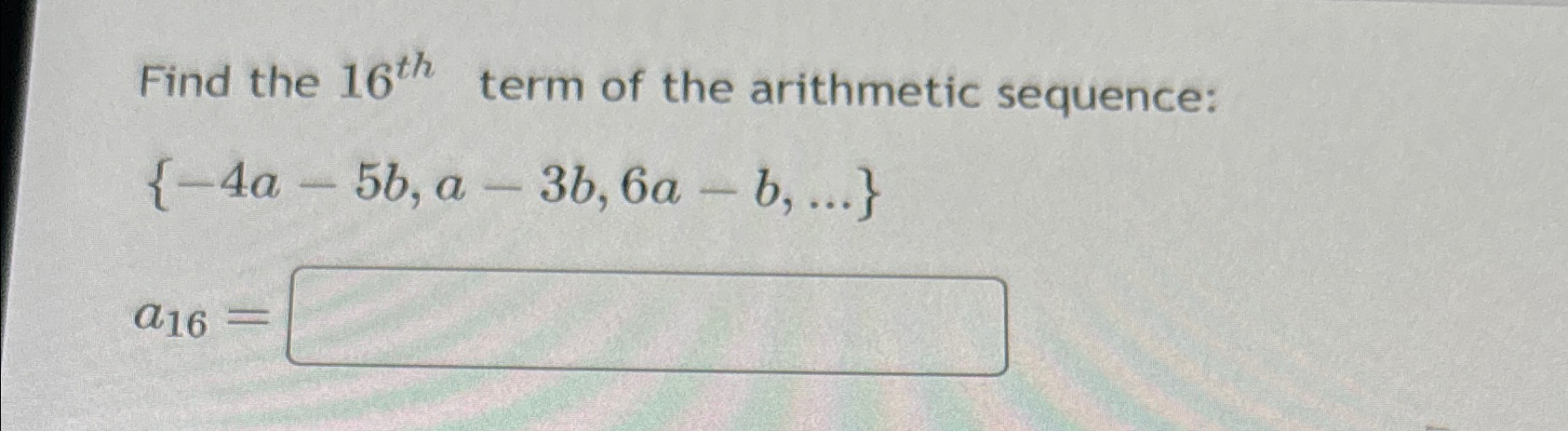 Solved Find the 16th ﻿term of the arithmetic | Chegg.com