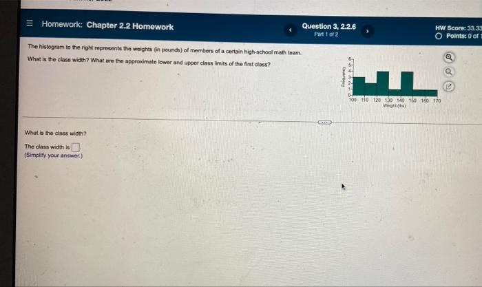 Solved Homework: Chapter 2.2 Homework The histogram to the | Chegg.com