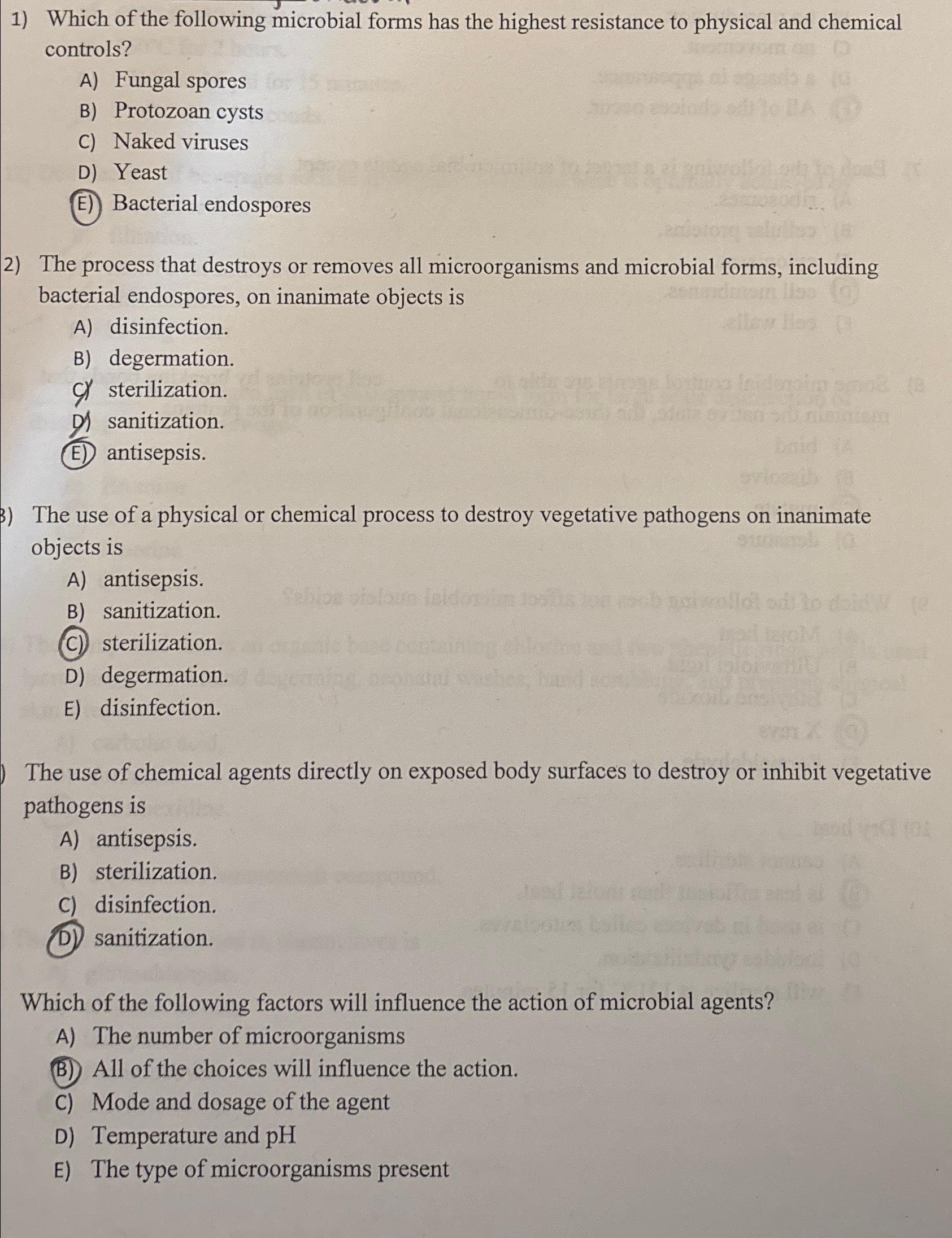 Solved Which of the following microbial forms has the | Chegg.com