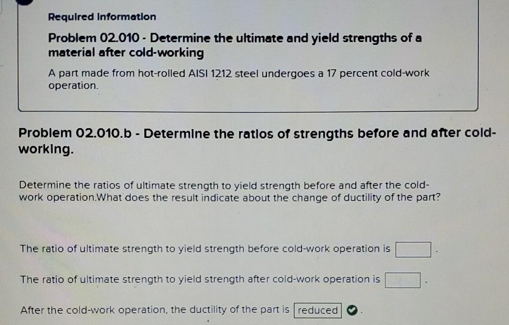 Solved Requlred Information Problem 02.010 - Determine the | Chegg.com