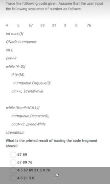 Solved Trace the following code given. Assume that the user | Chegg.com