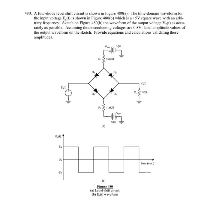 Solved 180. A four-diode level shift circuit is shown in | Chegg.com