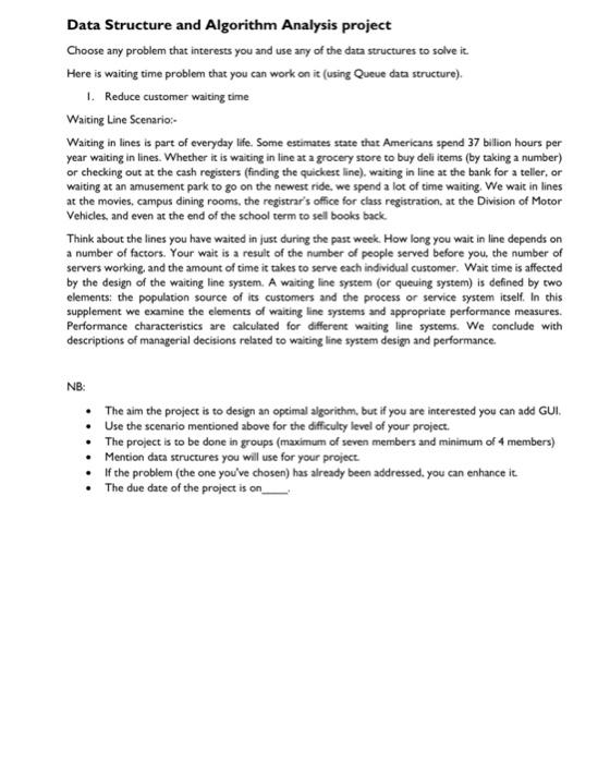 Solved Data Structure And Algorithm Analysis Project Choose 0960