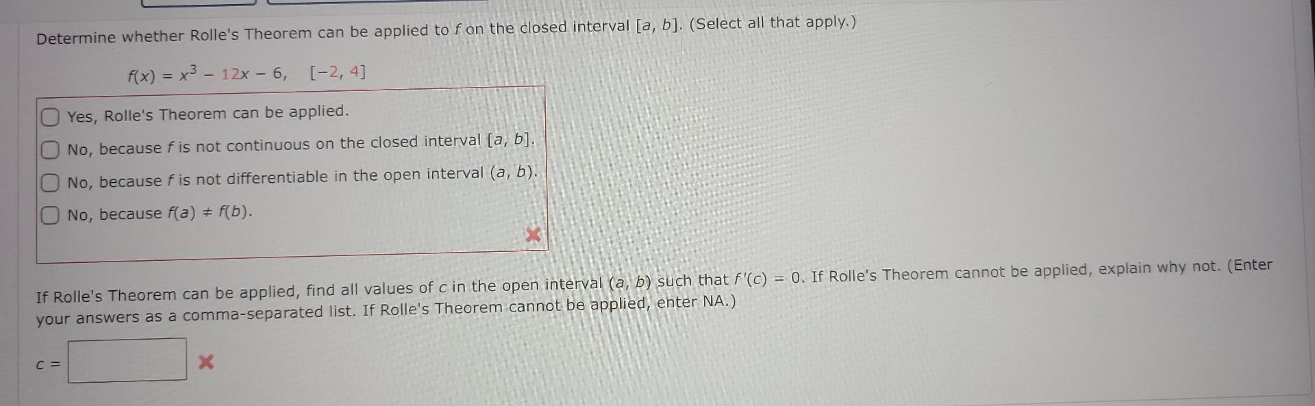 Solved Determine whether Rolle's Theorem can be applied to f | Chegg.com