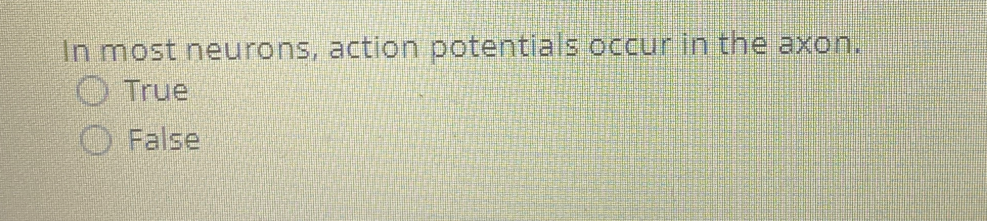 Solved In most neurons, action potentials occur in the | Chegg.com