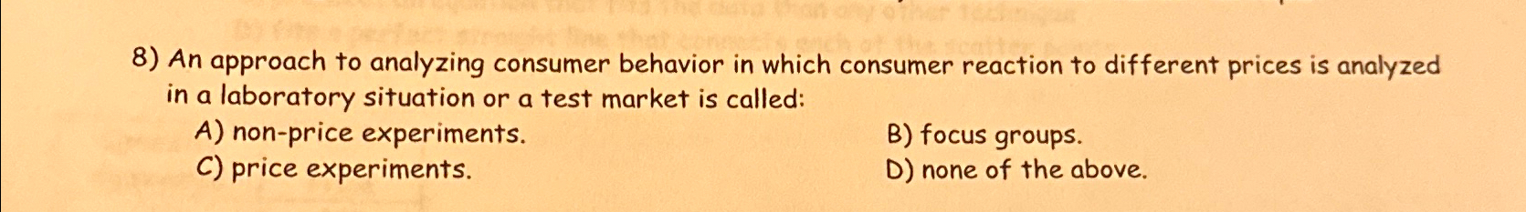 Solved An approach to analyzing consumer behavior in which | Chegg.com