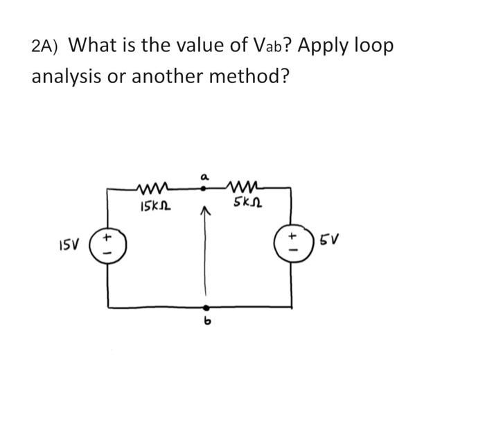 Solved 2A) What is the value of Vab? Apply loop analysis or | Chegg.com
