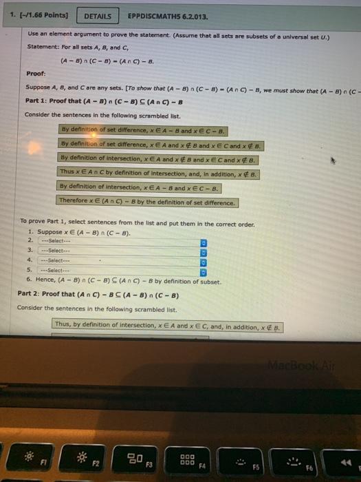 Solved 1. [-/1.66 Points) DETAILS EPPDISCMATH5 6.2.013. Use | Chegg.com