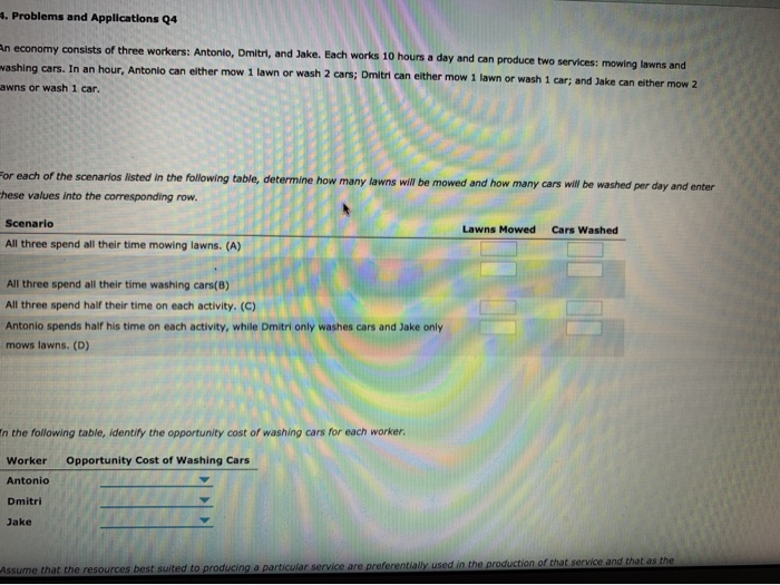 Solved 4. Problems and Applications Q4 An economy consists | Chegg.com