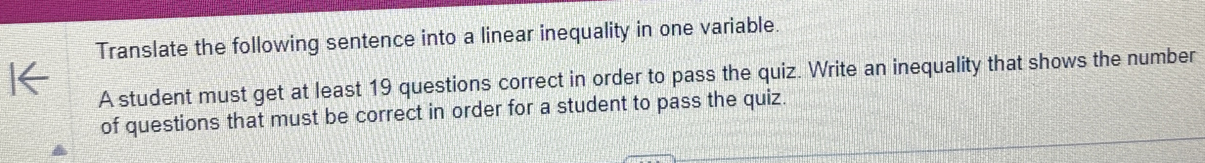 Solved Translate The Following Sentence Into A Linear