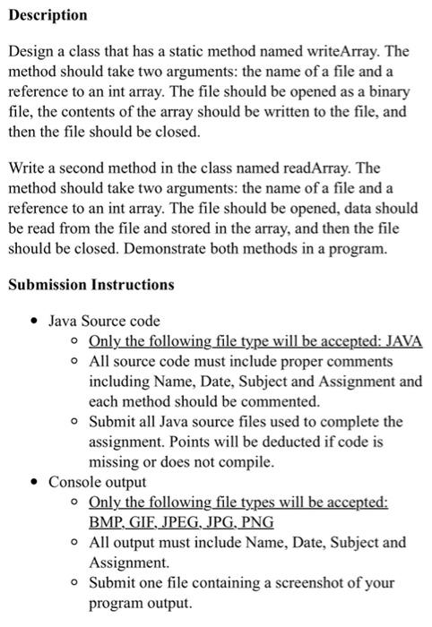 Solved Description Design a class that has a static method | Chegg.com