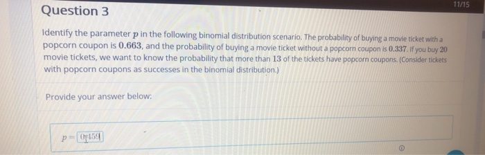 Solved IS Question 3 Identify the parameter p in the | Chegg.com