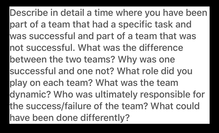 Solved Describe in detail a time where you have been part of | Chegg.com