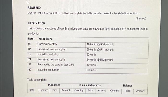 Solved REQUIRED Use the first-in-first-out (FIFO) method to | Chegg.com