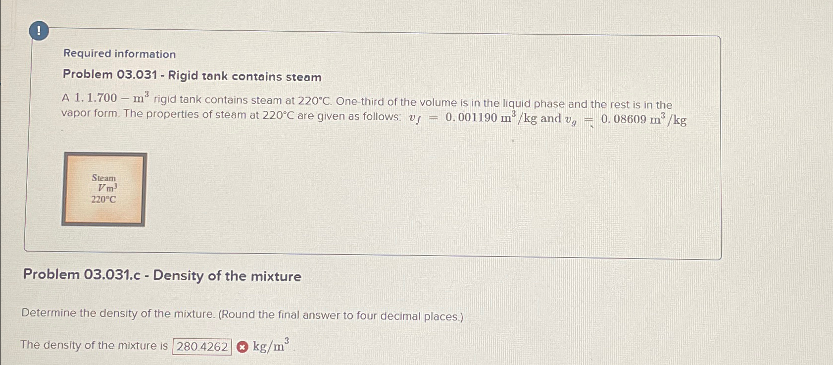 Solved !Required informationProblem 03.031 - ﻿Rigid tank | Chegg.com