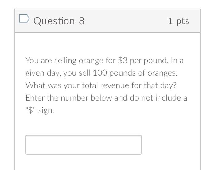 Solved Question 9 1 pts When the price increases and the | Chegg.com