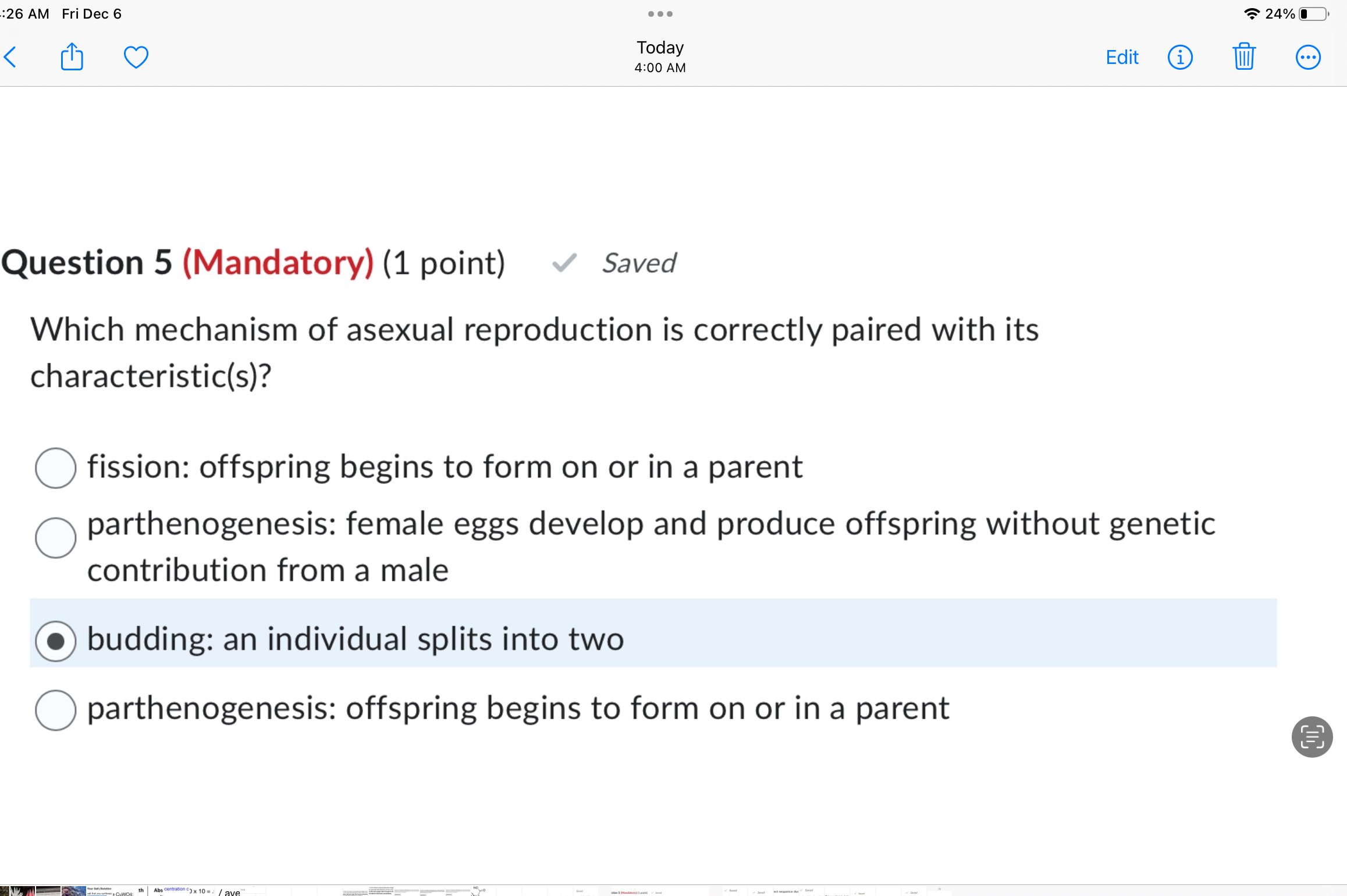 Solved Question 5 (Mandatory) (1 ﻿point) ﻿SavedWhich | Chegg.com