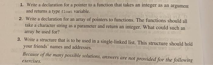Solved 1. Write a statement to declare an array of 10 | Chegg.com