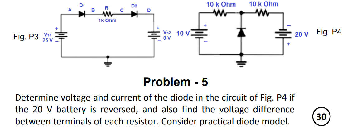 Solved Determine voltage and current of the diode in the | Chegg.com
