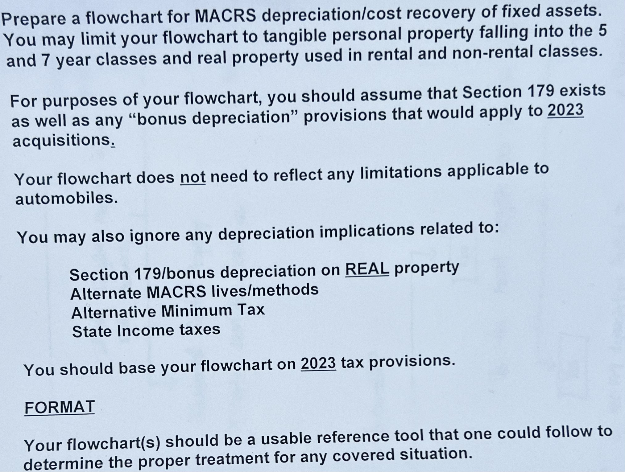 Solved Prepare a flowchart for MACRS depreciation/cost | Chegg.com