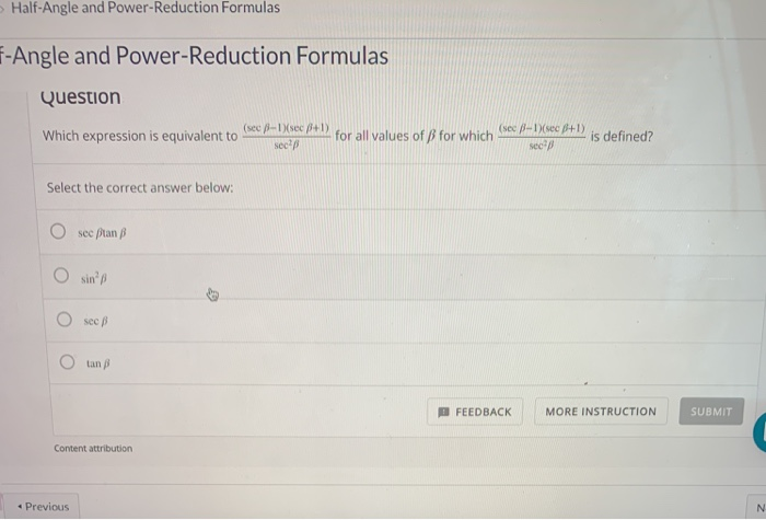 Solved Half-Angle and Power-Reduction Formulas F-Angle and | Chegg.com
