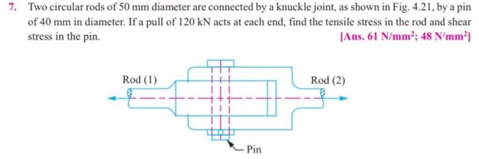 Solved 7. Two circular rods of 50 mm diameter are connected | Chegg.com