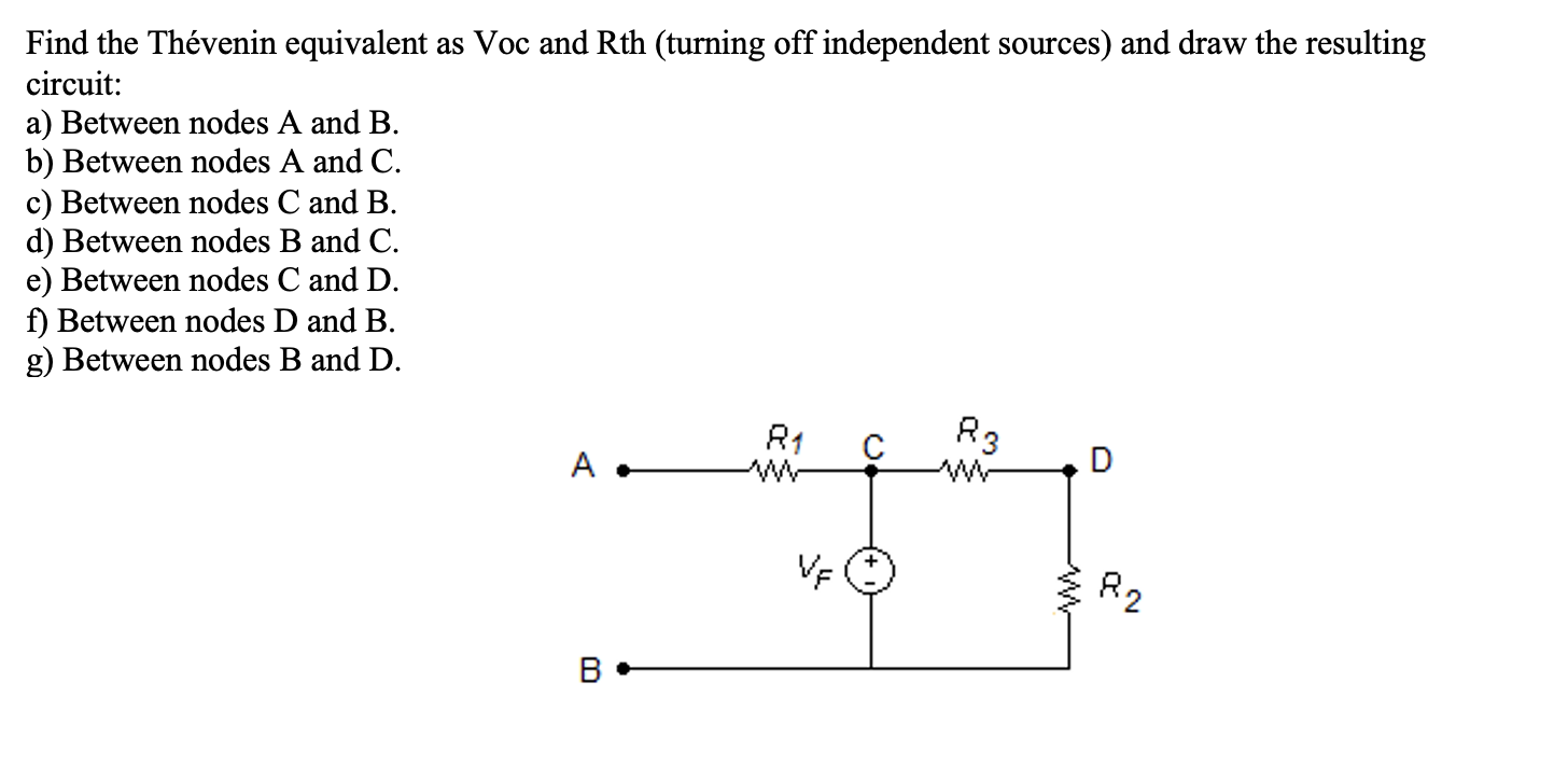 Solved Find the Thévenin equivalent as Voc and Rth (turning | Chegg.com