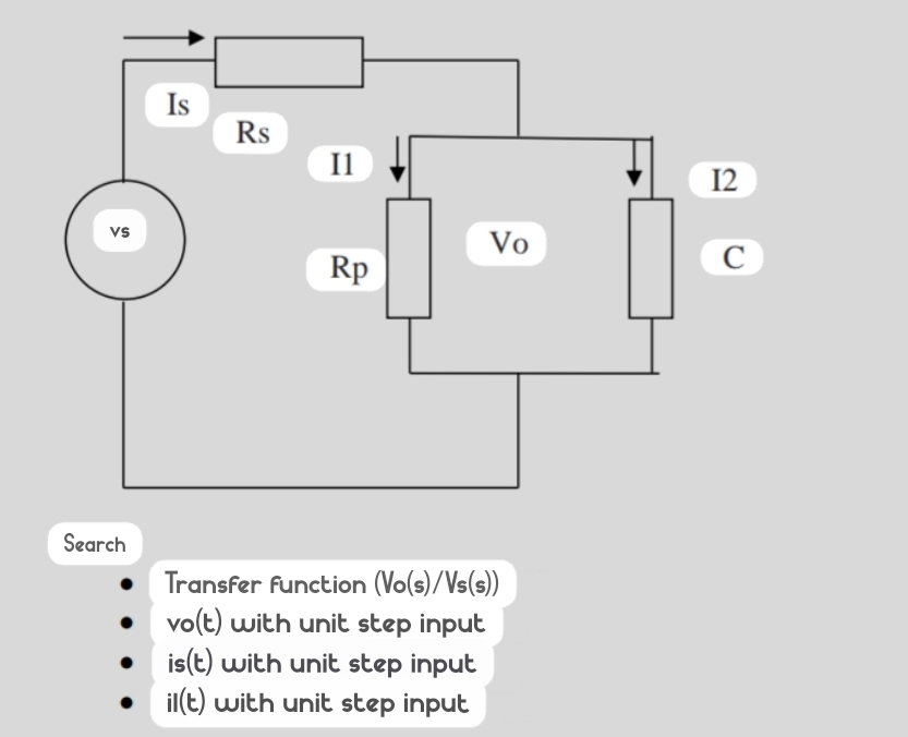 Solved Transfer function (VosVs(s))vo(t) ﻿with unit step | Chegg.com