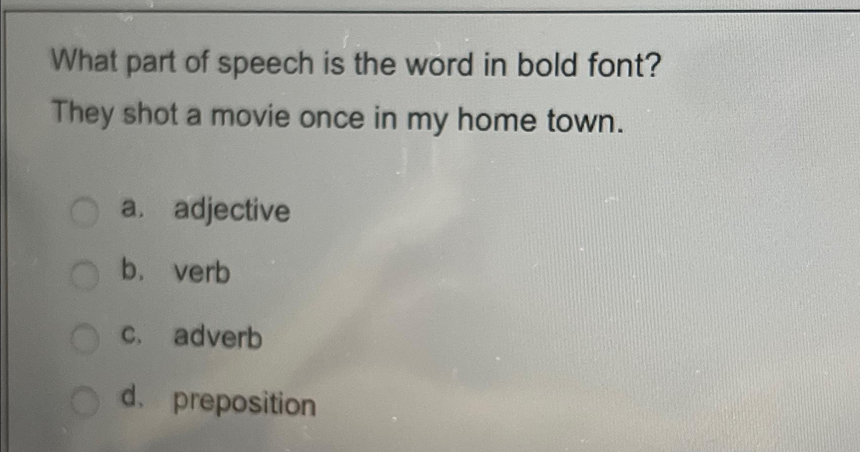 Solved What part of speech is the word in bold font?They | Chegg.com