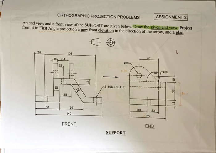 Solved UUUU ORTHOGRAPHIC PROJECTION PROBLEMS ASSIGNMENT 2 | Chegg.com