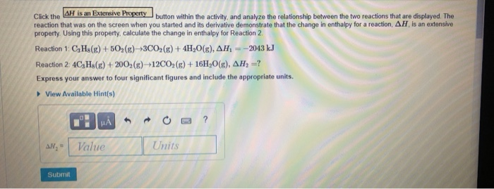 Solved Click the AH is an Extensive Property button within | Chegg.com