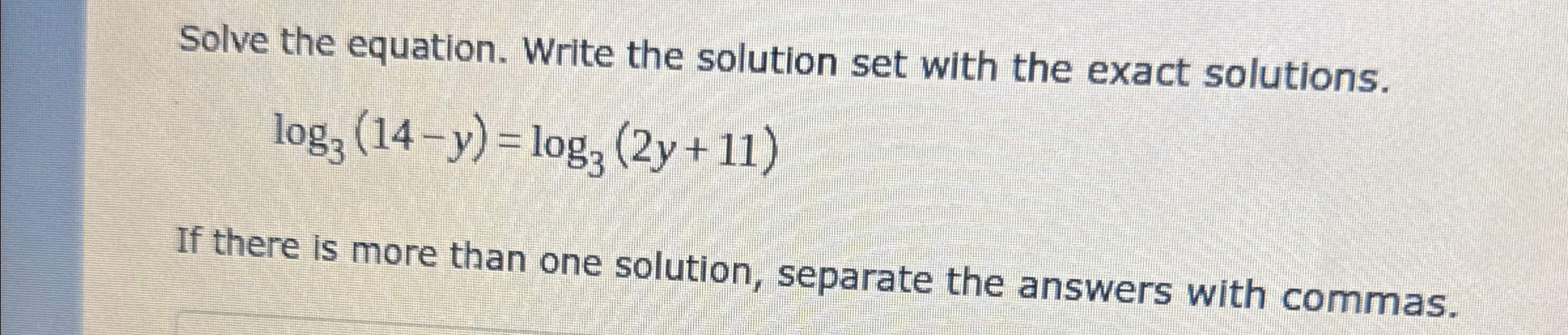 Solved Solve the equation. Write the solution set with the | Chegg.com