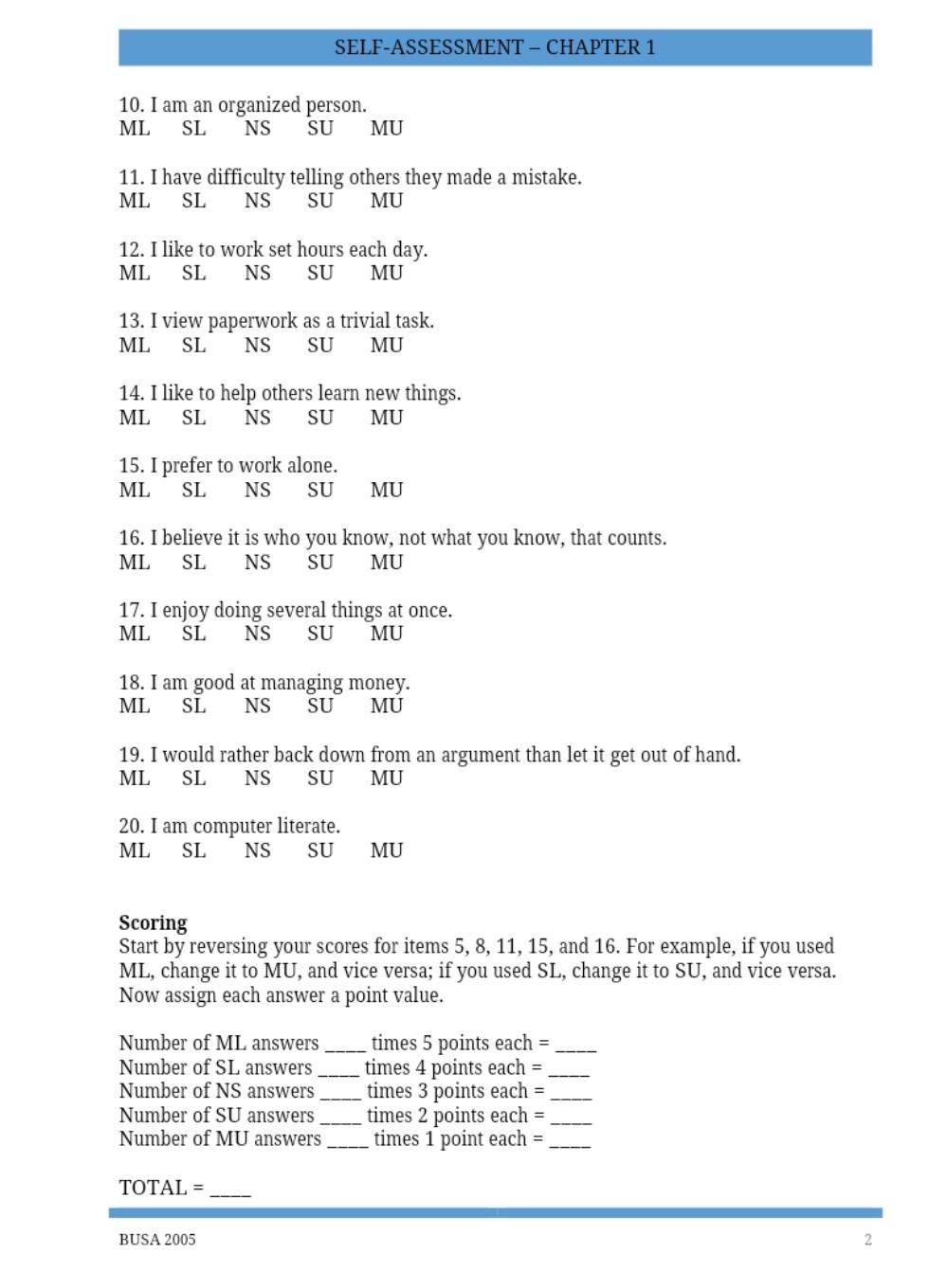 Solved SELF-ASSESSMENT - CHAPTER 1 Is Management for You? As | Chegg.com