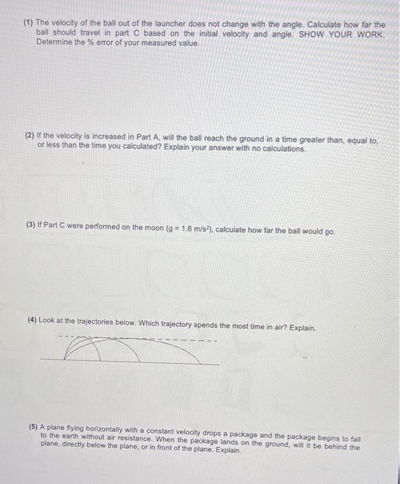 Solved Part A: Launching a Projectile Horizontally (1) | Chegg.com