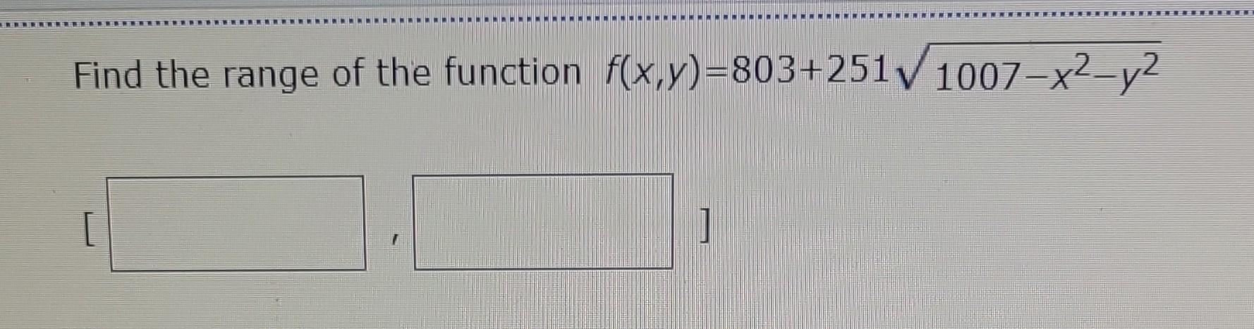 Solved Find the range of the function | Chegg.com