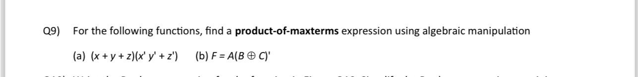 Solved Q9) ﻿For the following functions, find a | Chegg.com
