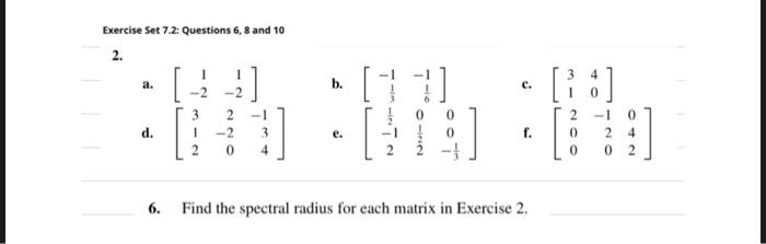 Solved Exercise Set 7.2: Questions 6, 8 and 10 2. a. | Chegg.com