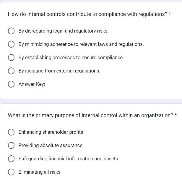 Solved How do internal controls contribute to compliance | Chegg.com