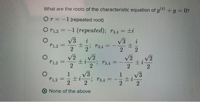 Solved co i T 1.2 What are the roots of the characteristic | Chegg.com