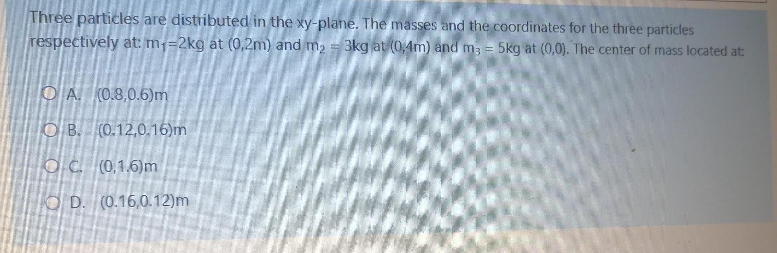 Solved Three particles are distributed in the xy-plane. The | Chegg.com