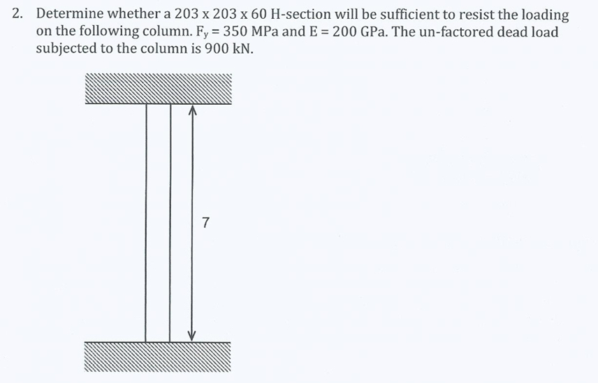 Solved Determine whether a 203×203×60H-section will be | Chegg.com