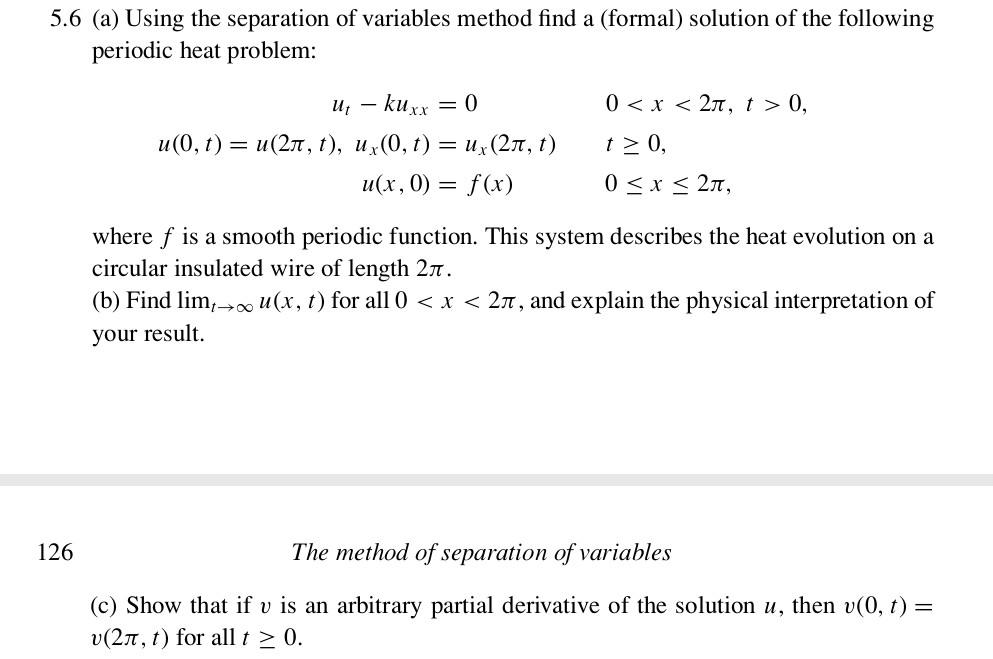 Solved 5.6 (a) Using the separation of variables method find | Chegg.com